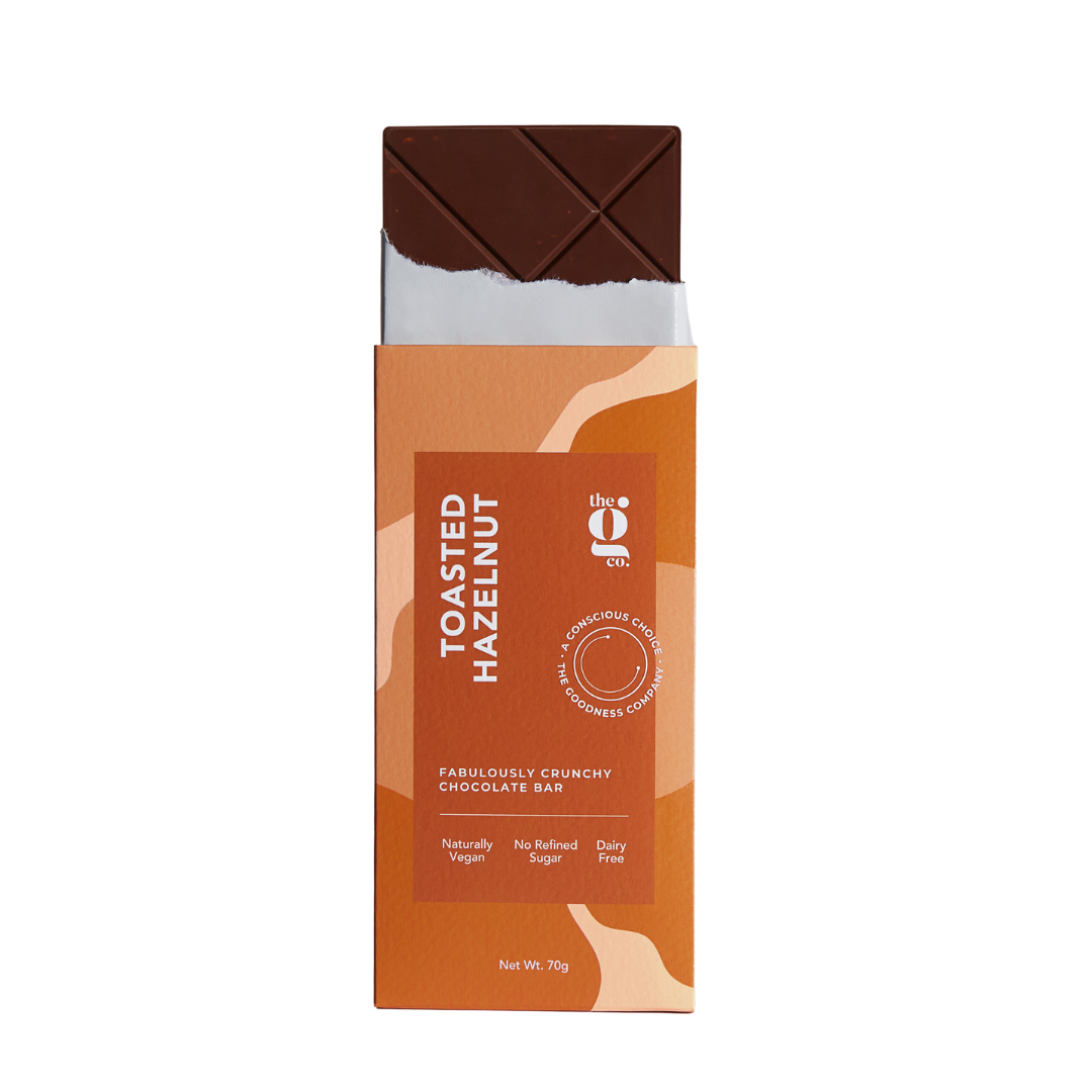 Toasted Hazelnut Vegan Chocolate Bar (Box of 12) - The Goodness Company
