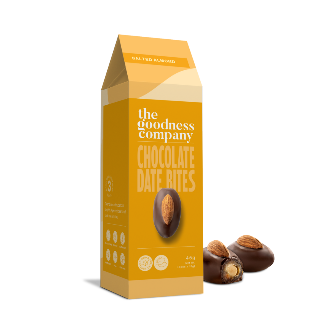 Salted Almond Vegan Chocolate Date Bites (12 Boxes) - The Goodness Company